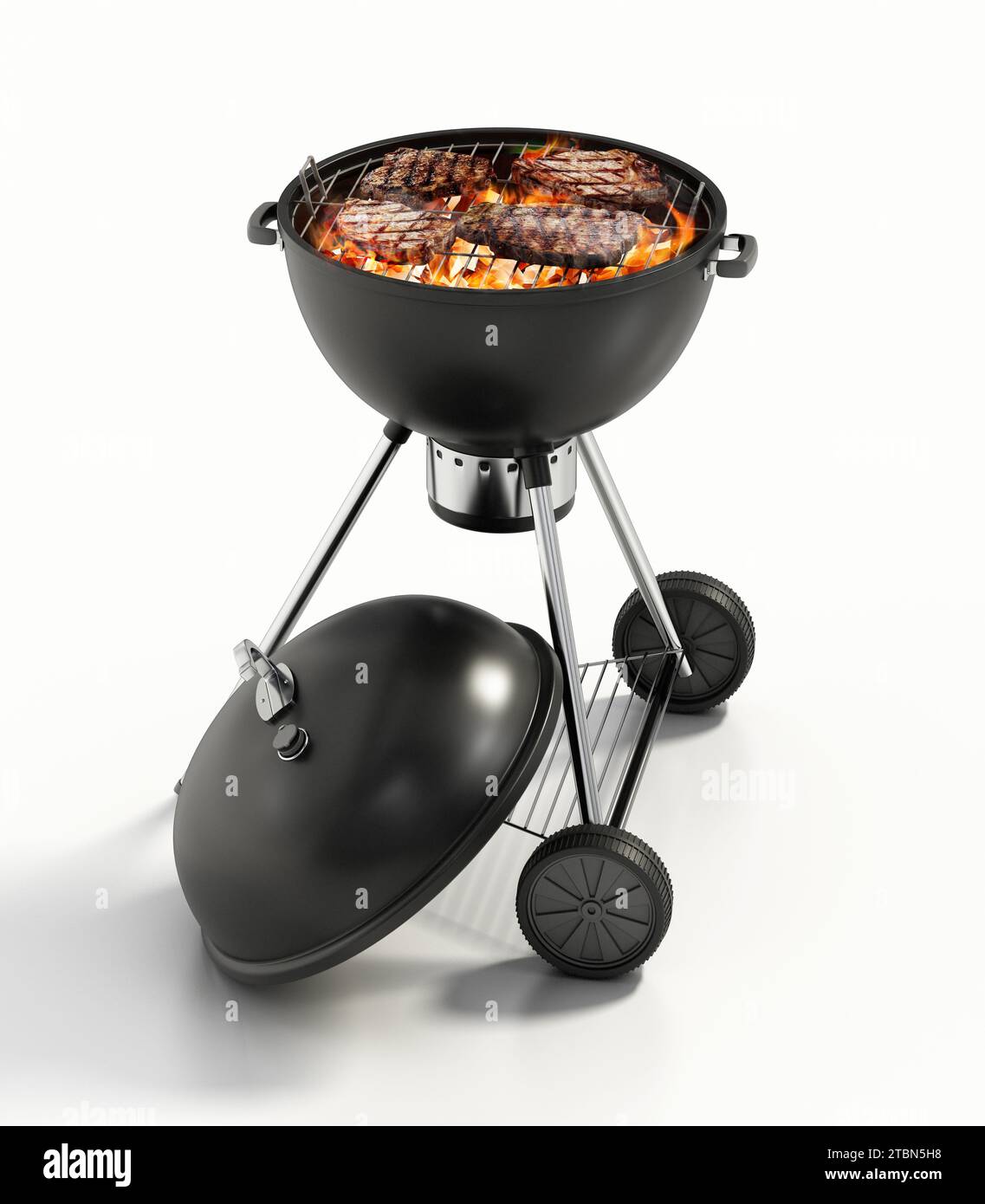 Barbecue isolated on white background. 3D illustration Stock Photo - Alamy