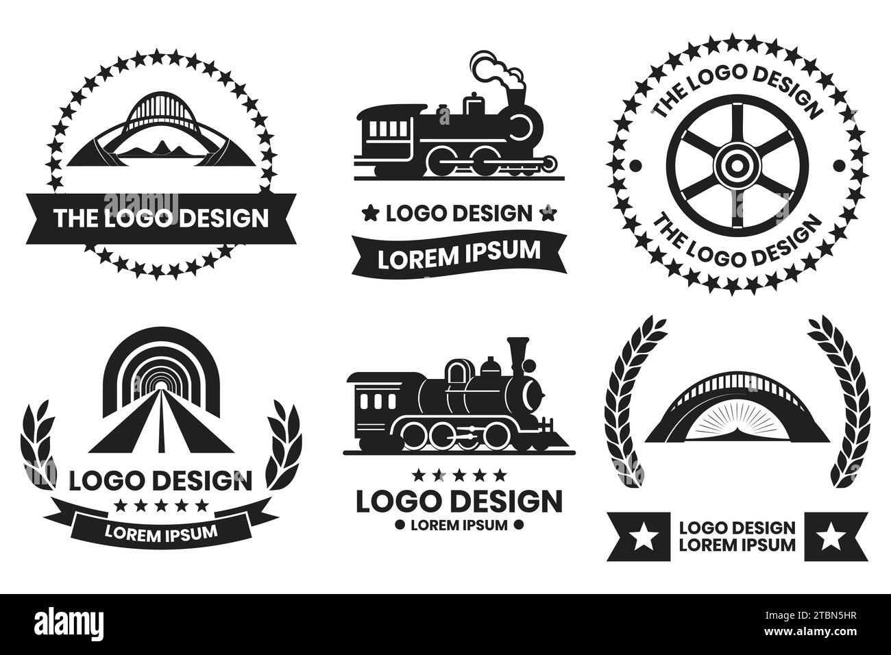 Train logo and train travel in vintage style isolated on background ...