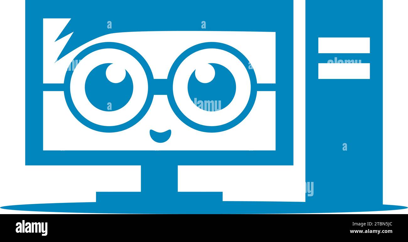 Geek PC Computer Logo Design Template Stock Vector Image & Art - Alamy