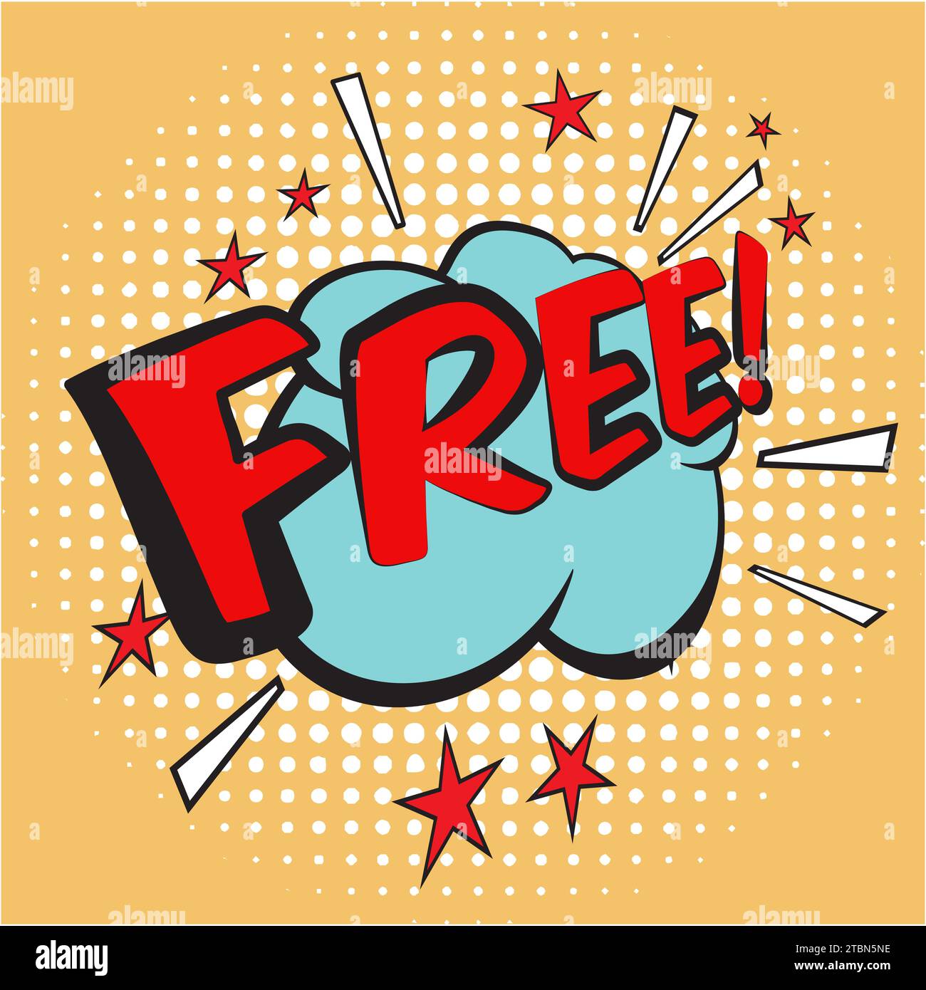 FREE - comic book style word. Colorful summer banner in pop art comic ...