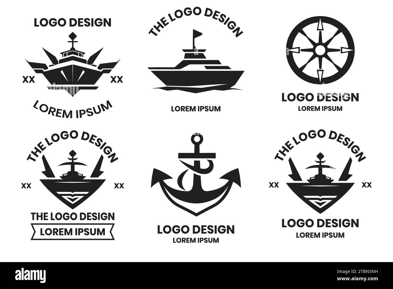 Ocean liner and water travel logo in vintage style isolated on ...