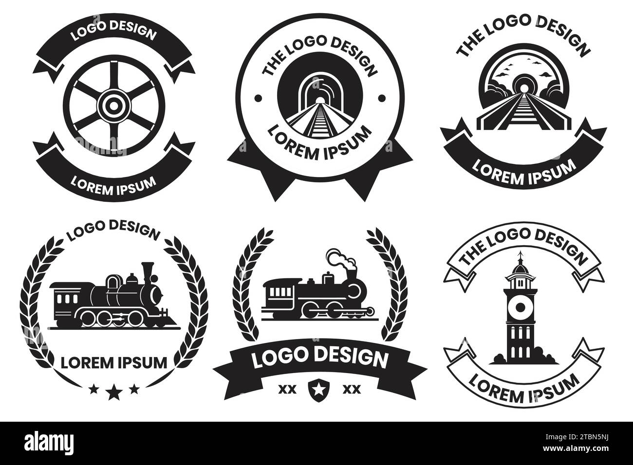 Train logo and train travel in vintage style isolated on background ...