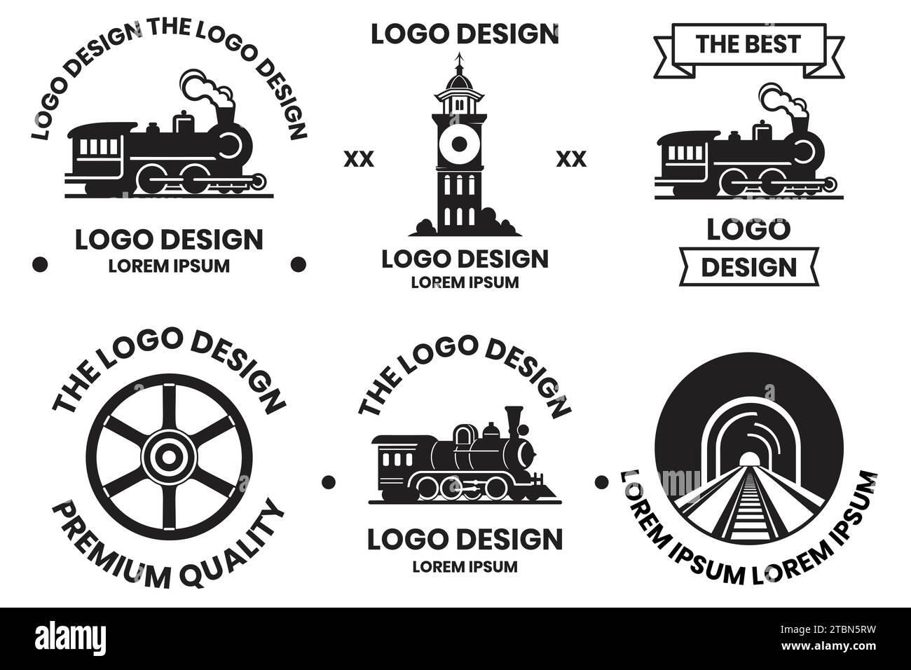 Train logo and train travel in vintage style isolated on background ...