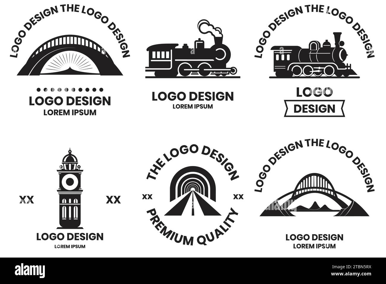 Train logo and train travel in vintage style isolated on background ...