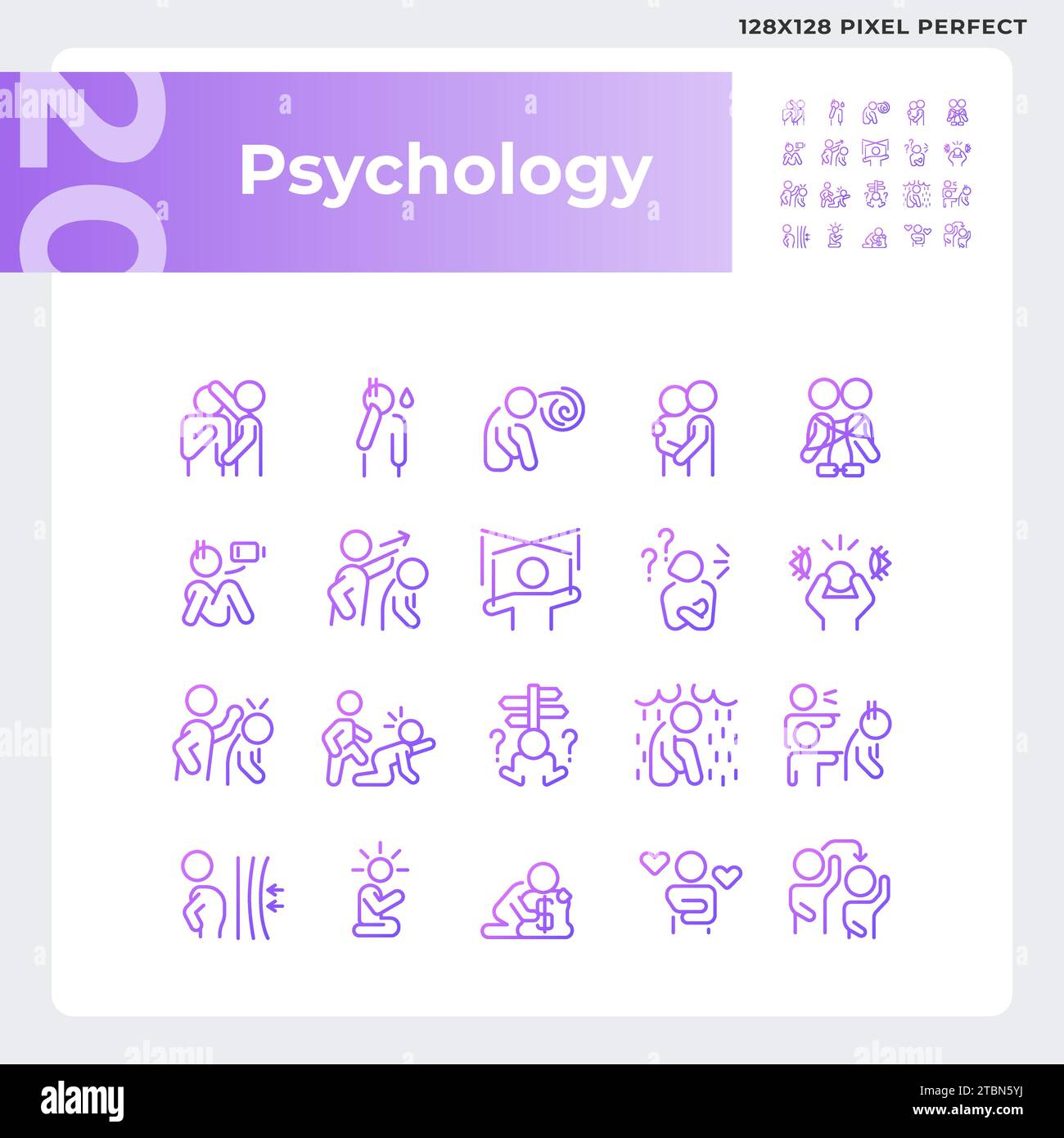 2D pixel perfect gradient psychology icons Stock Vector Image & Art - Alamy