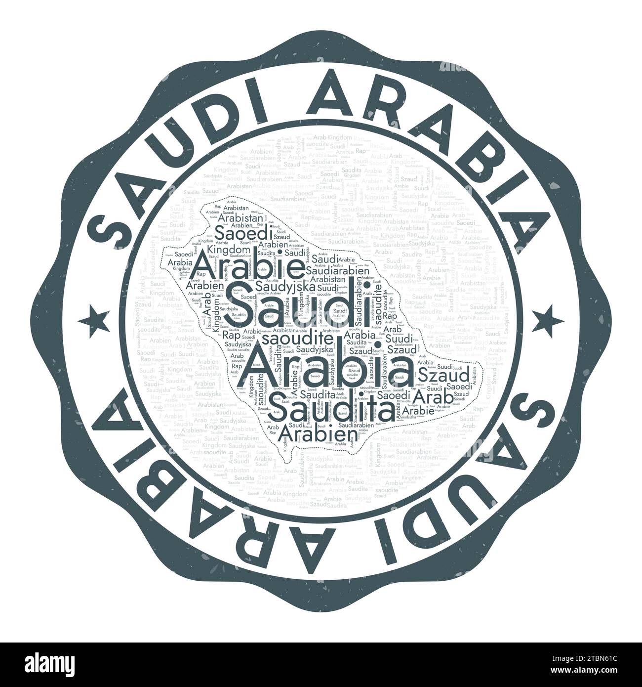 Appealing country badge with word cloud in the shape of Saudi Arabia ...