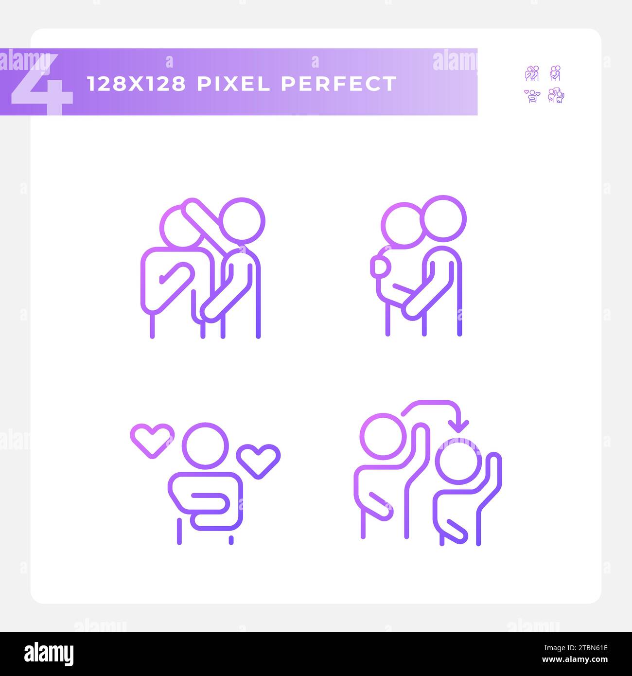 2D purple pixel perfect gradient psychology icons Stock Vector Image & Art - Alamy
