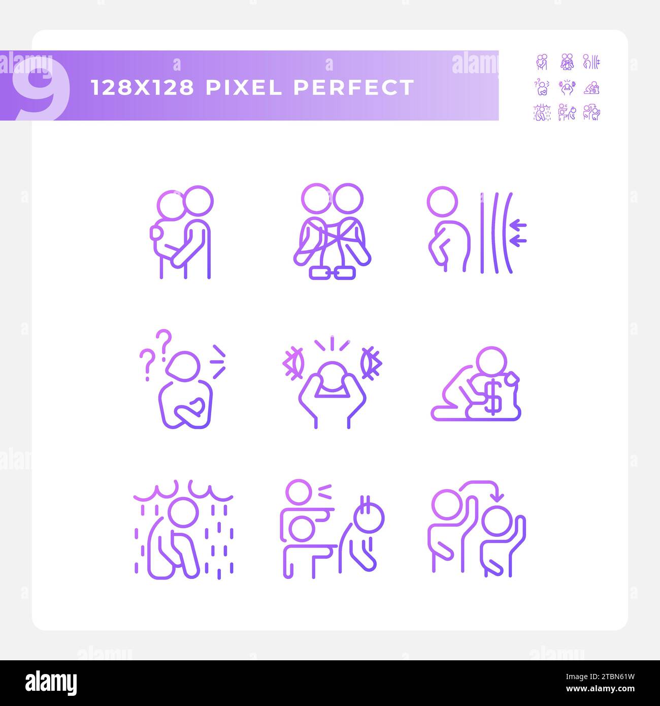 Pixel perfect gradient psychology icons set Stock Vector Image & Art ...