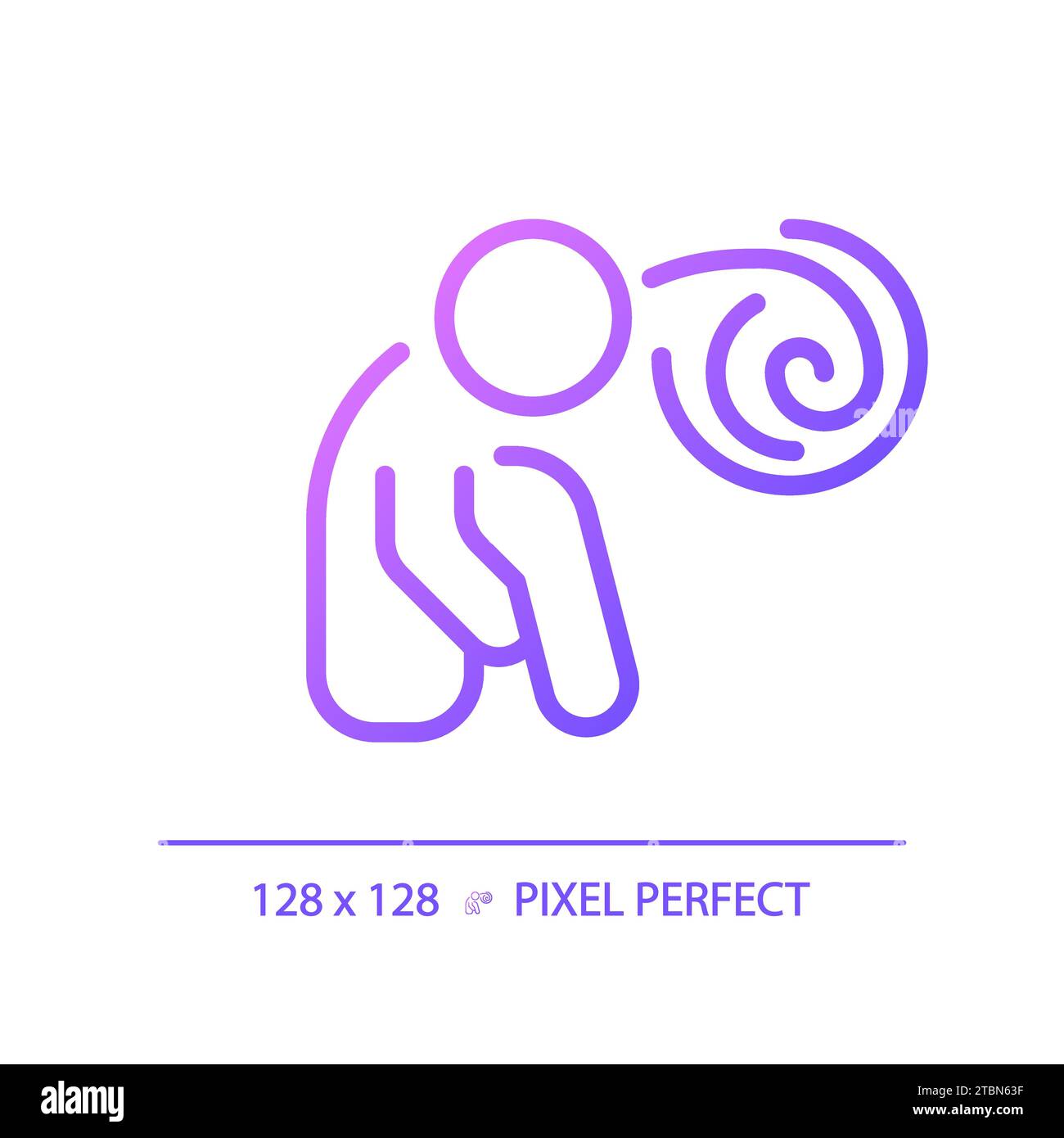 2D thin linear simple gradient anxiety icon Stock Vector Image & Art - Alamy