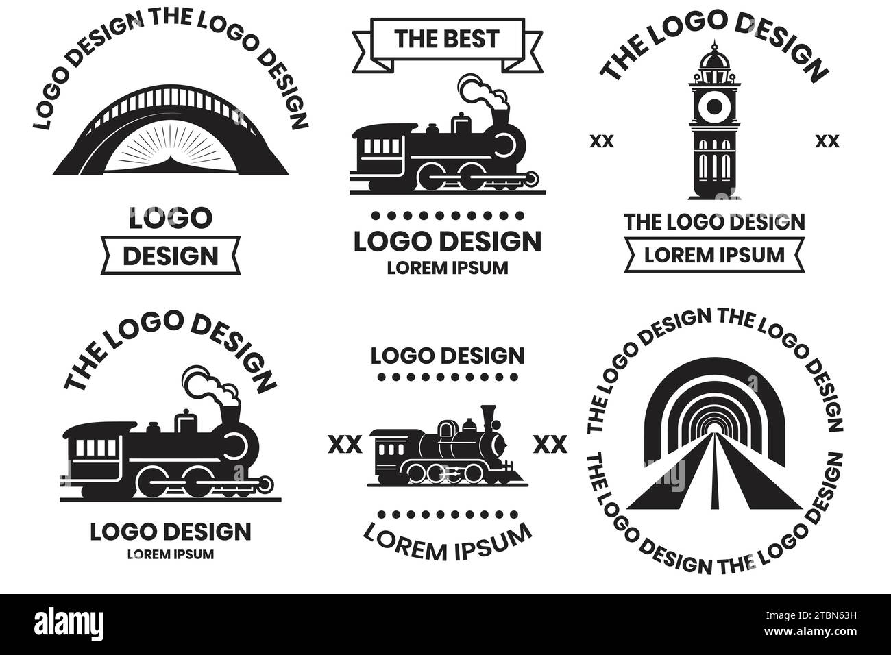 Train logo and train travel in vintage style isolated on background ...