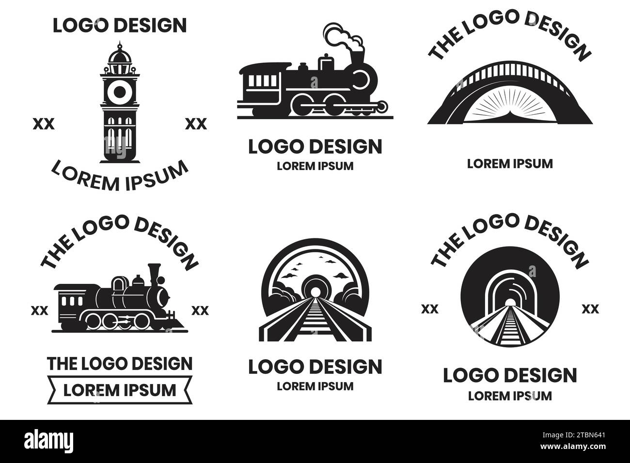 Train logo and train travel in vintage style isolated on background ...