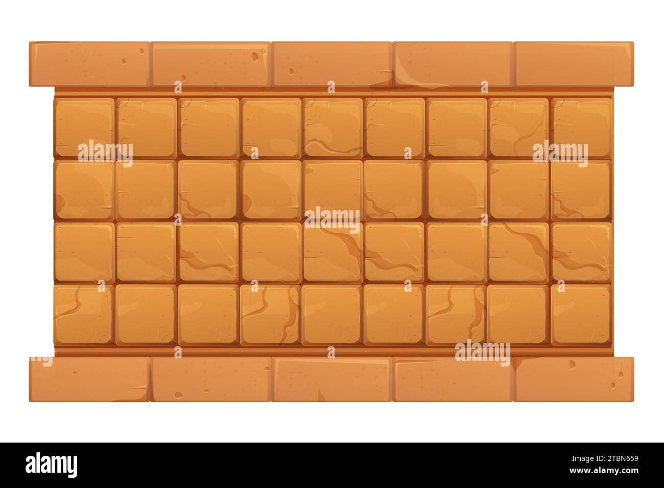 Stone wall from bricks, rock, game background medieval in cartoon style ...