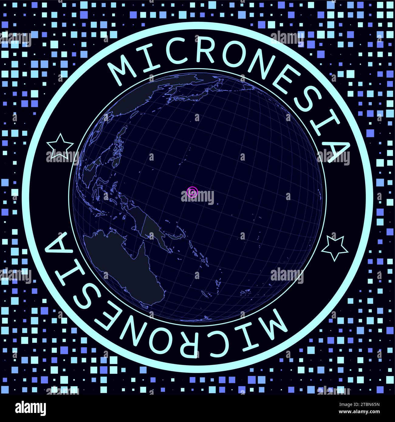 Micronesia on globe vector. Futuristic satellite view of the world ...