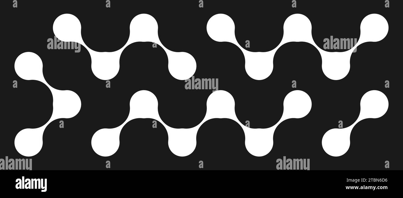 Black And White Meta Balls Set Diagonal Connected Morph Dots Liquid Blobs Pattern Collection 
