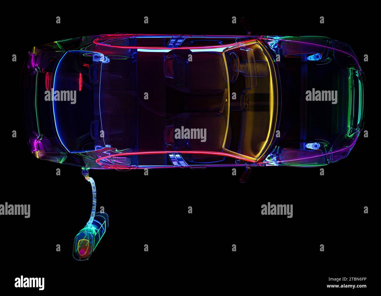 Glass Glowing Electric Car Charging Stock Photo - Alamy