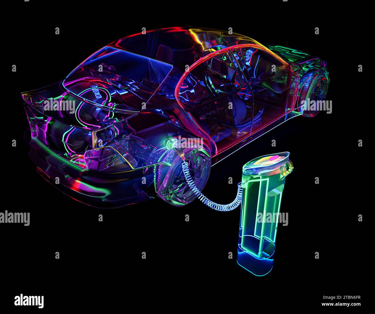 Glass Glowing Electric Car Charging Stock Photo - Alamy