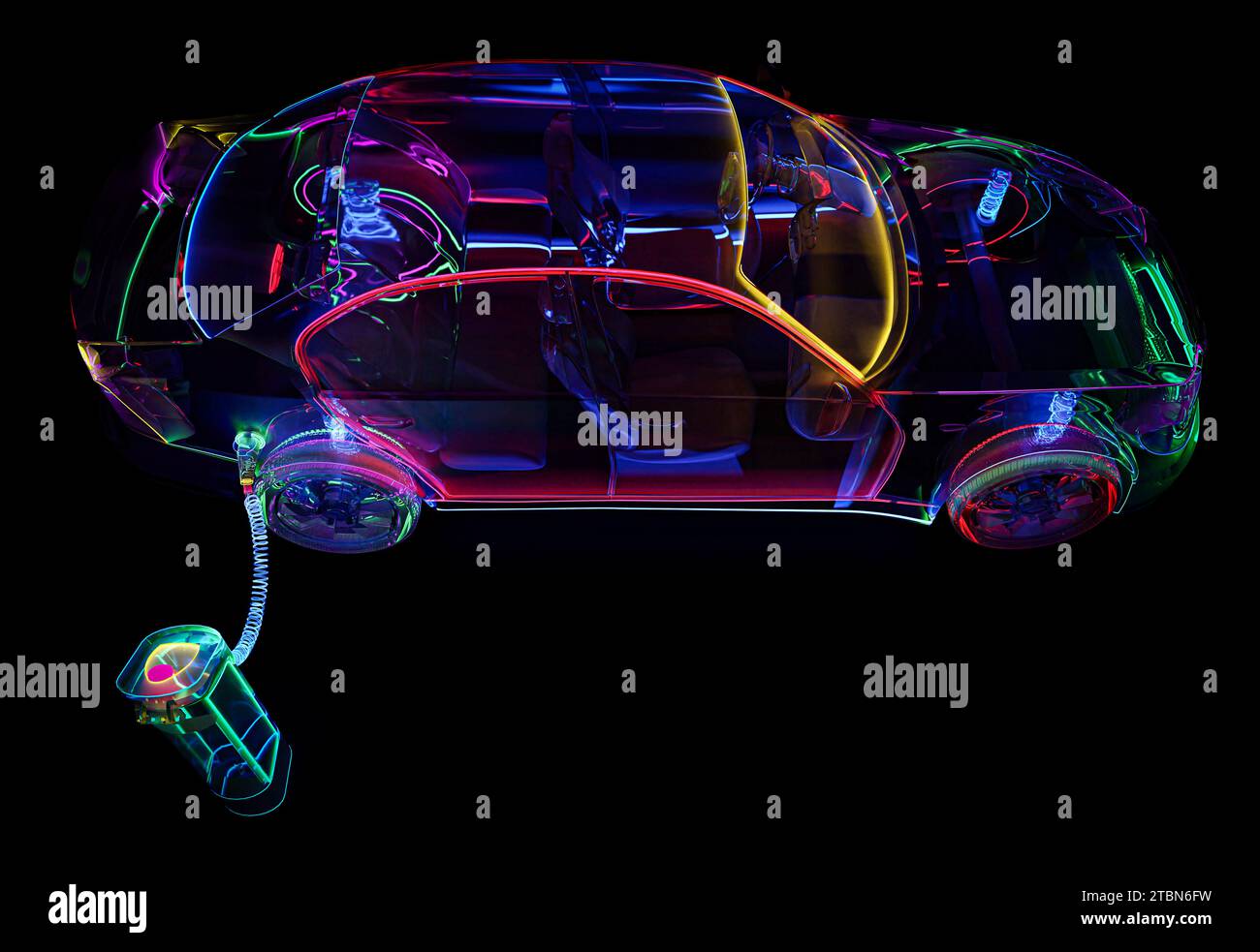 Glass Glowing Electric Car Charging Stock Photo - Alamy