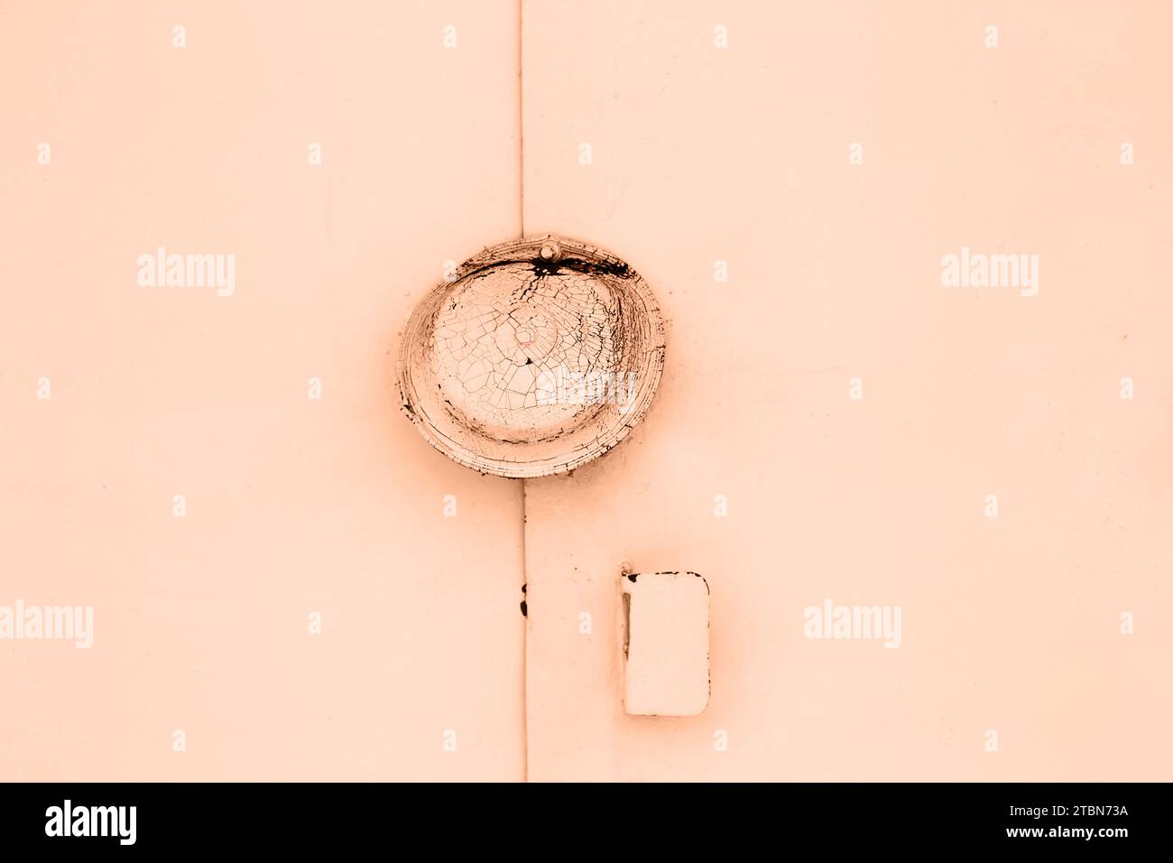 metal Peach Fuzz doors with a lock abstract background. Monocolor ...
