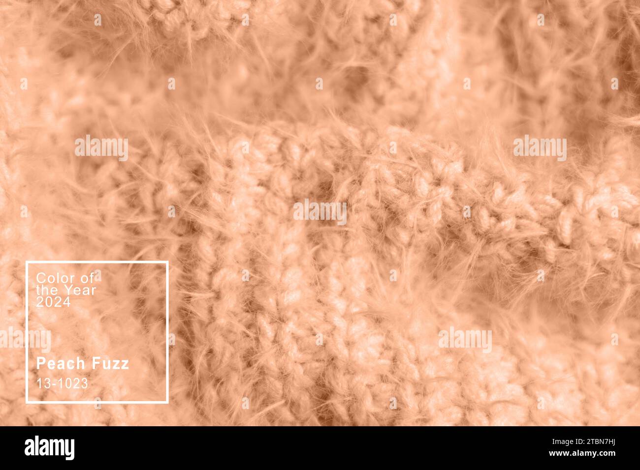 Peach fuzz, color of the year 2024, knitwear texture. Soft texture of ...