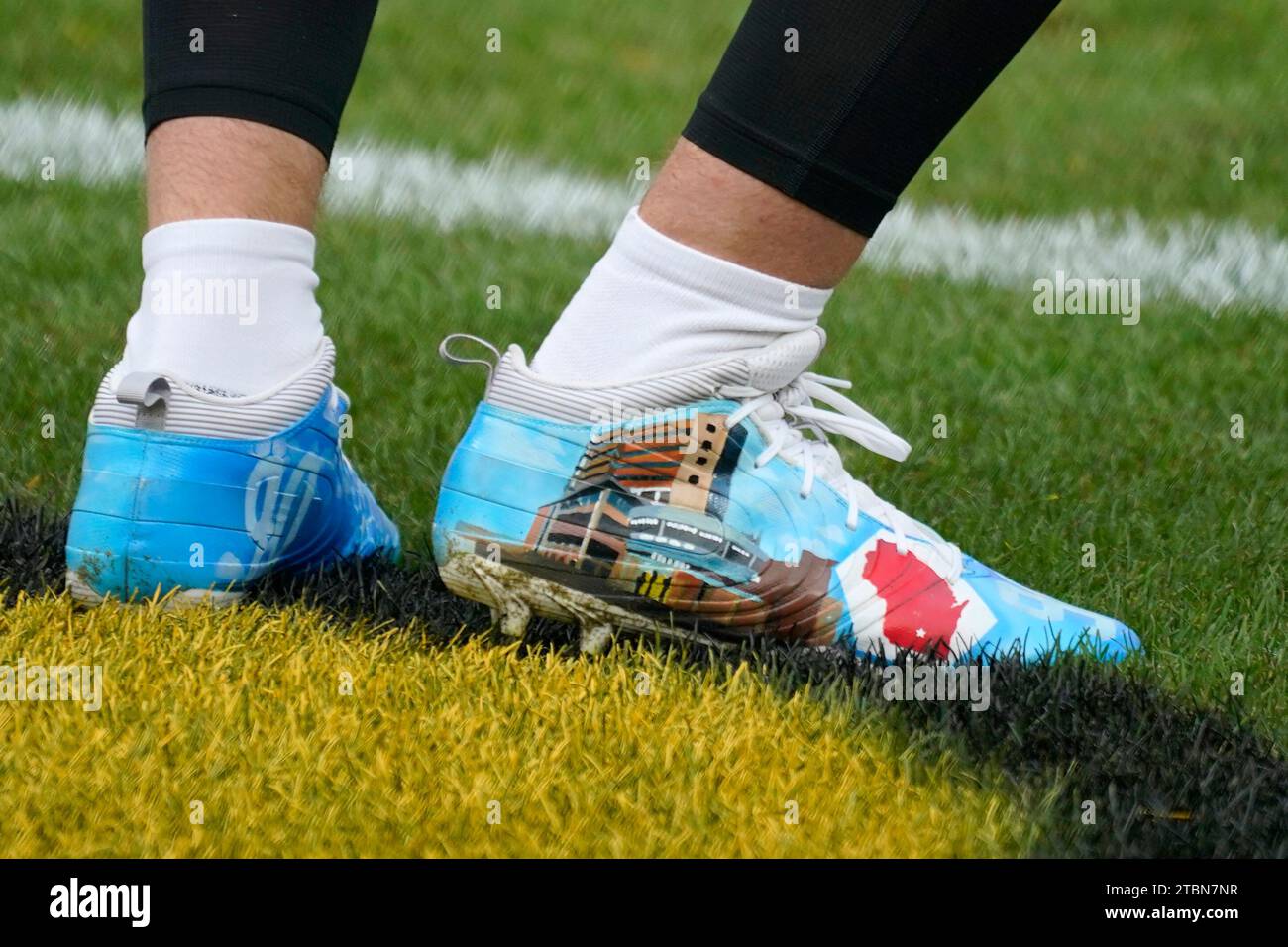 These are cleats worn by Pittsburgh Steelers linebacker T.J. Watt (90 ...