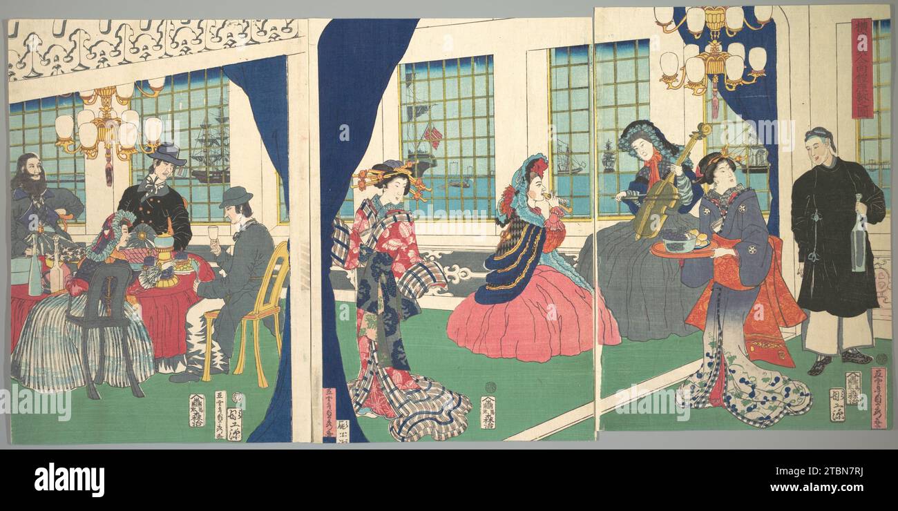 Foreigners in the Drawing Room of Foreign Merchant's House in Yokohama ...