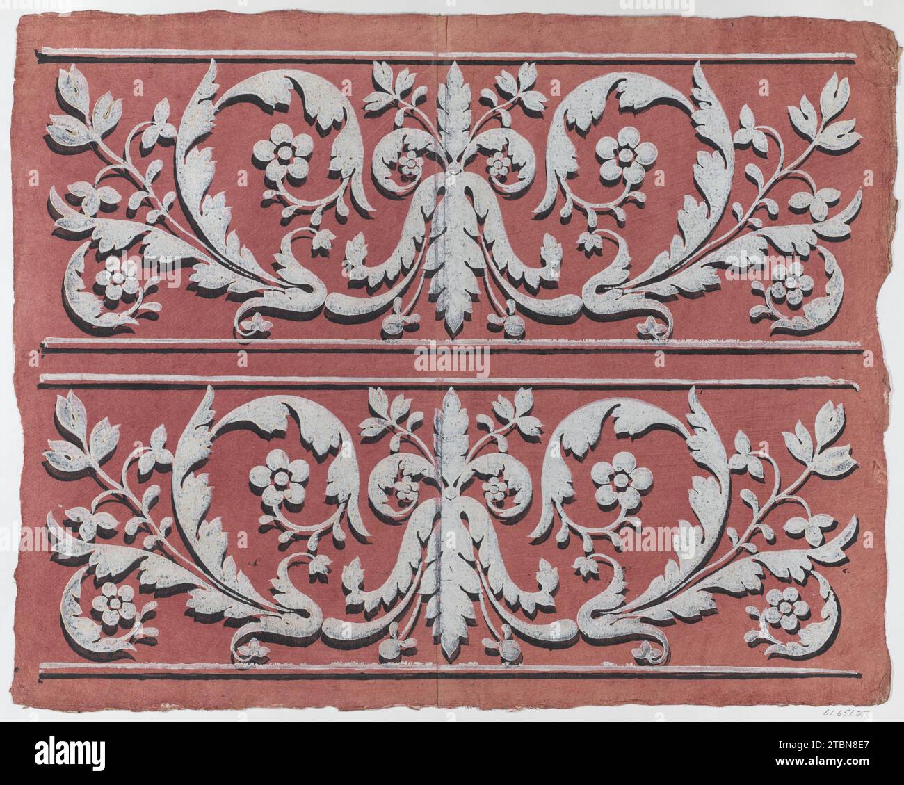 Sheet with two borders with rinceau motif 1961 by Remondini Family ...