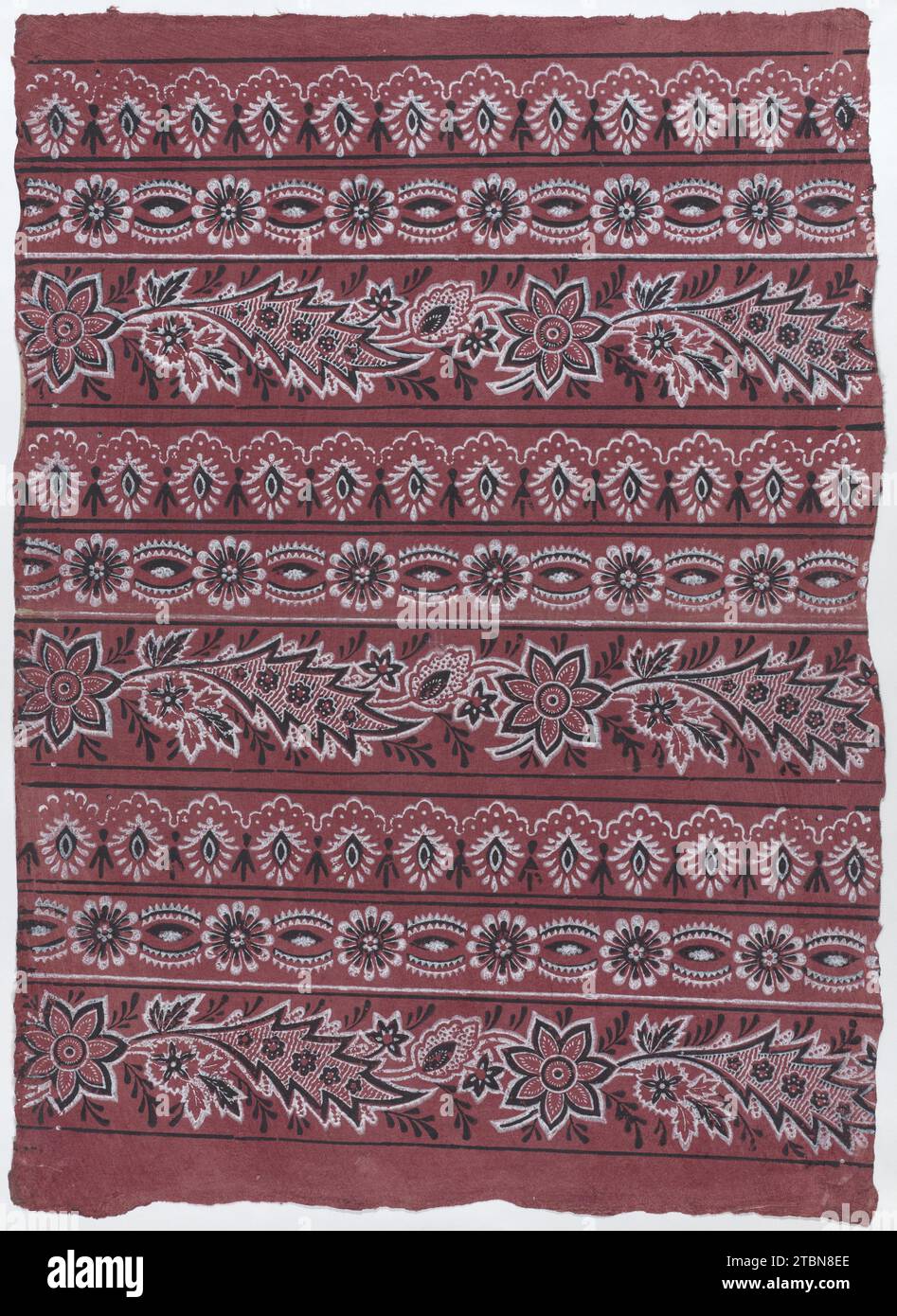 Sheet with three borders with paisley and floral patterns 1948 by ...