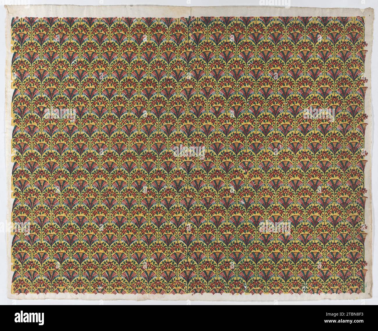 Sheet with overall fan design in yellow, green, and red 1948 by ...