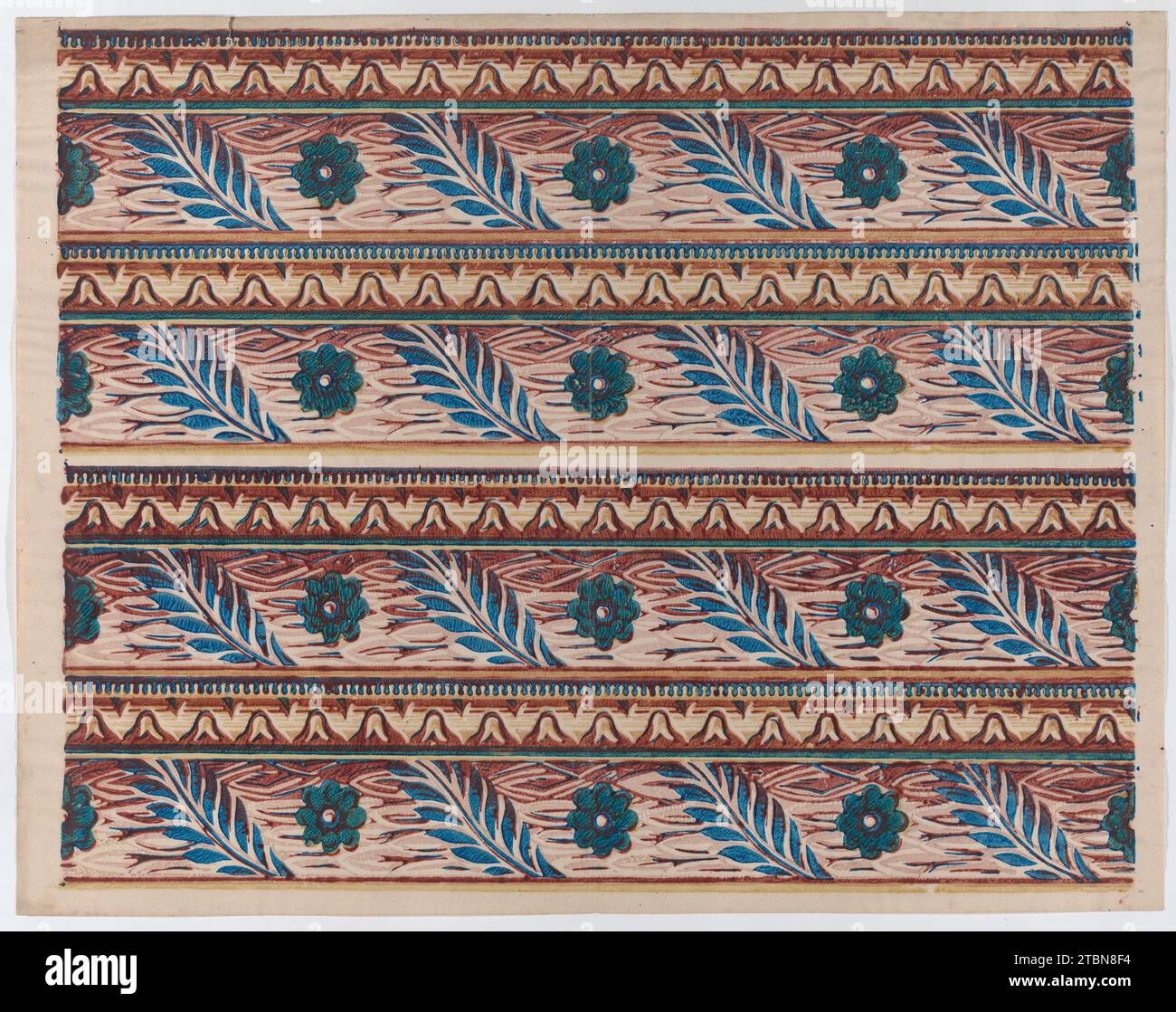 Sheet with two borders with flower and leaf designs 1948 by Remondini ...
