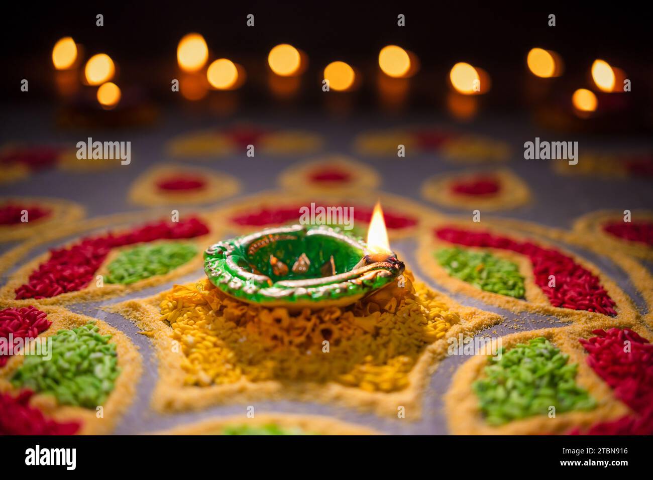 Happy Diwali - Diya lamps lit during diwali celebration Stock Photo - Alamy