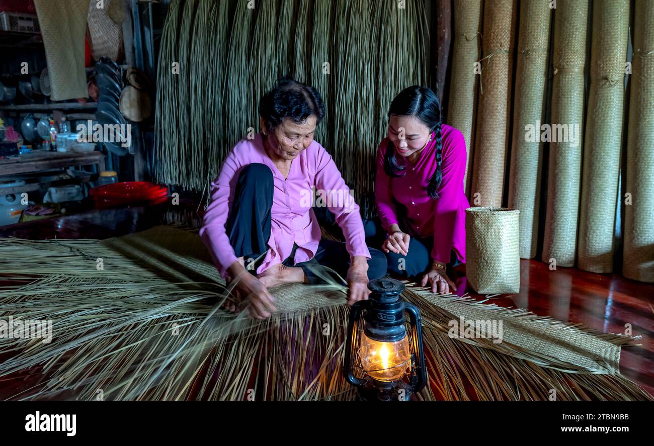 Moc Hoa district, Long An province, Vietnam - December 2, 2023: Women ...