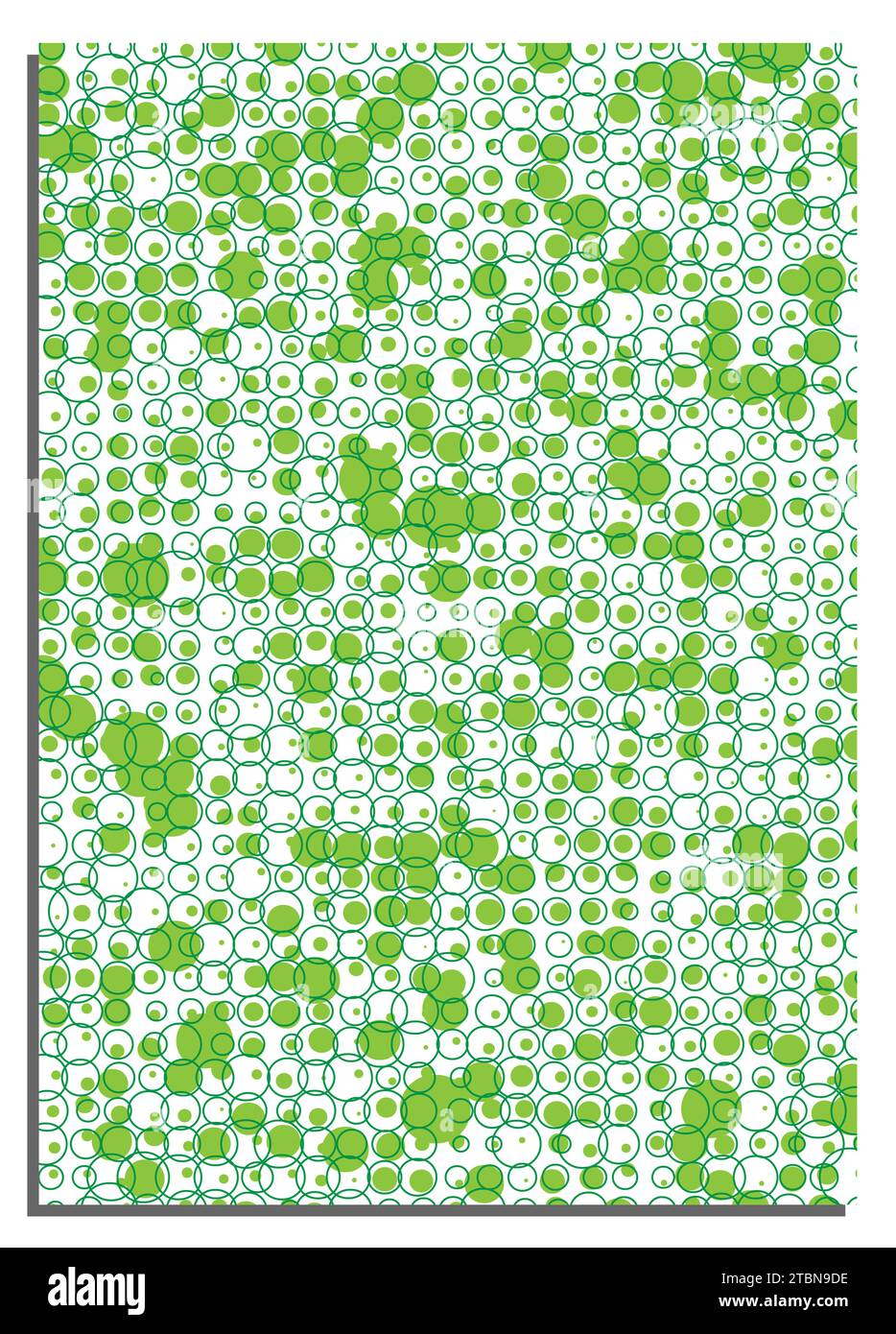 Vertical white abstract background with green circles and spots, cover ...