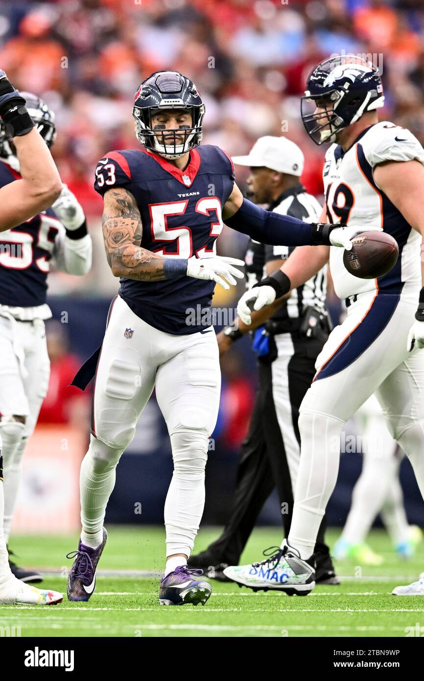 Houston Texans linebacker Blake Cashman (53) in action an NFL football ...
