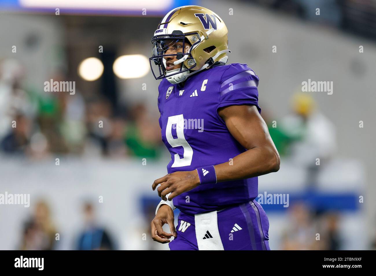Washington Huskies quarterback Michael Penix Jr. (9) reacts during the ...