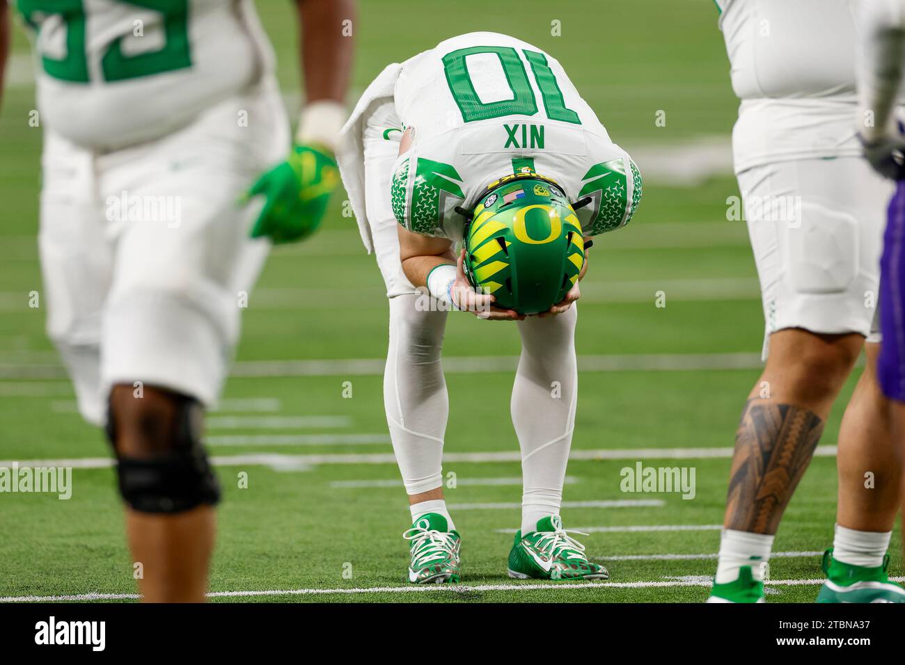 Oregon Ducks quarterback Bo Nix (10) reacts during the Pac-12 Championship game against the ...