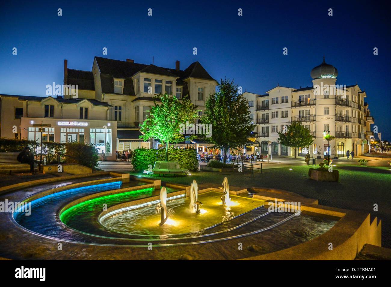 Kaskaden-Brunnen, Seestraße, Stadtzentrum, Ahlbeck, Usedom, Mecklenburg ...