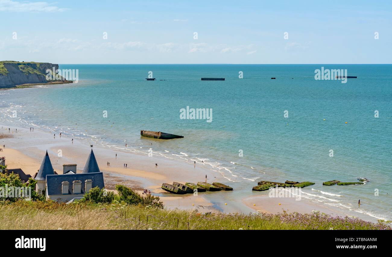 Scenery at Gold beach near Arromanches-les-Bains which was one of the ...