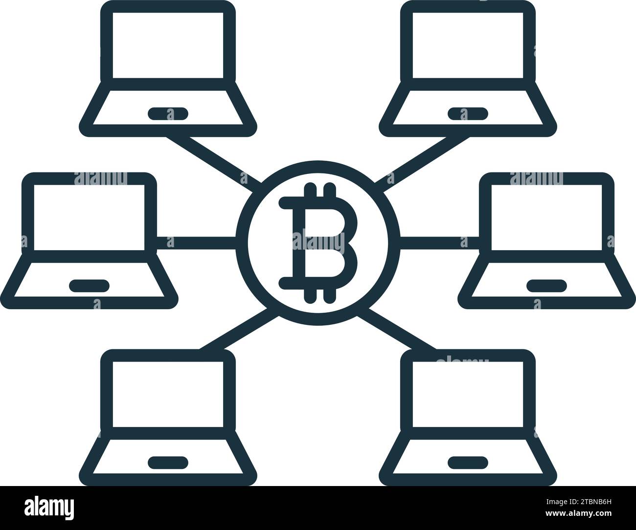 Blockchain Network Icon Monochrome Simple Sign From Blockchain