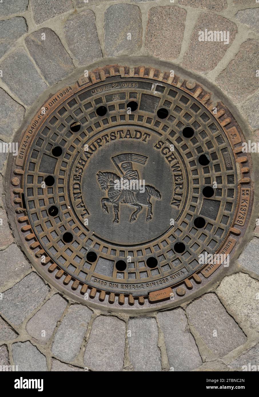 Gullideckel, Landeshauptstadt, Schwerin, Mecklenburg-Vorpommern ...