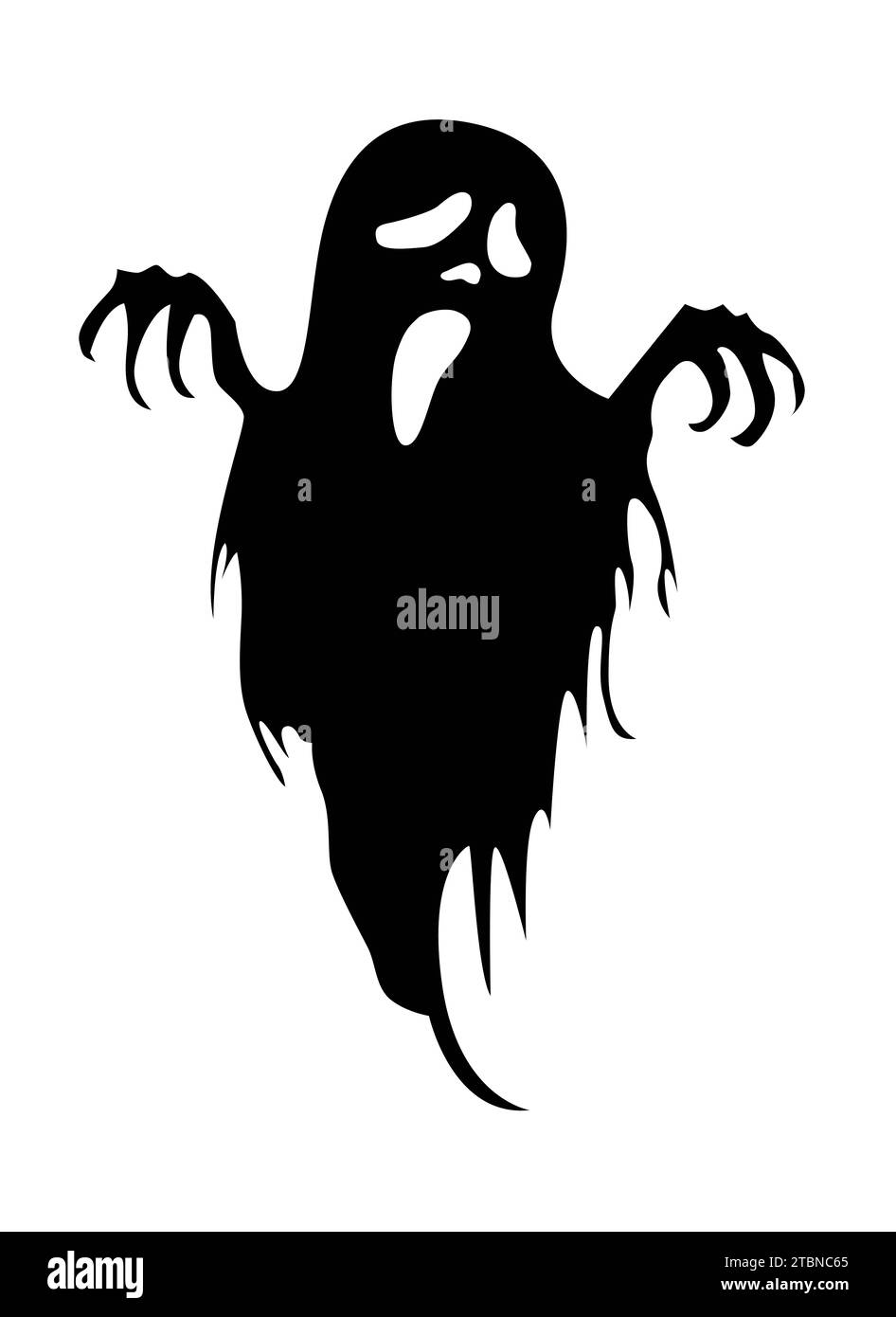 A terrifying ghost on a white background in illustrator Stock Photo - Alamy