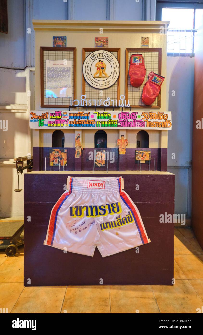 A model of a typical Thai boxing venue, a popular entertainment for ...