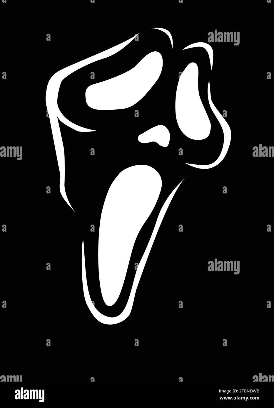 scream mask for halloween illutrator Stock Photo - Alamy