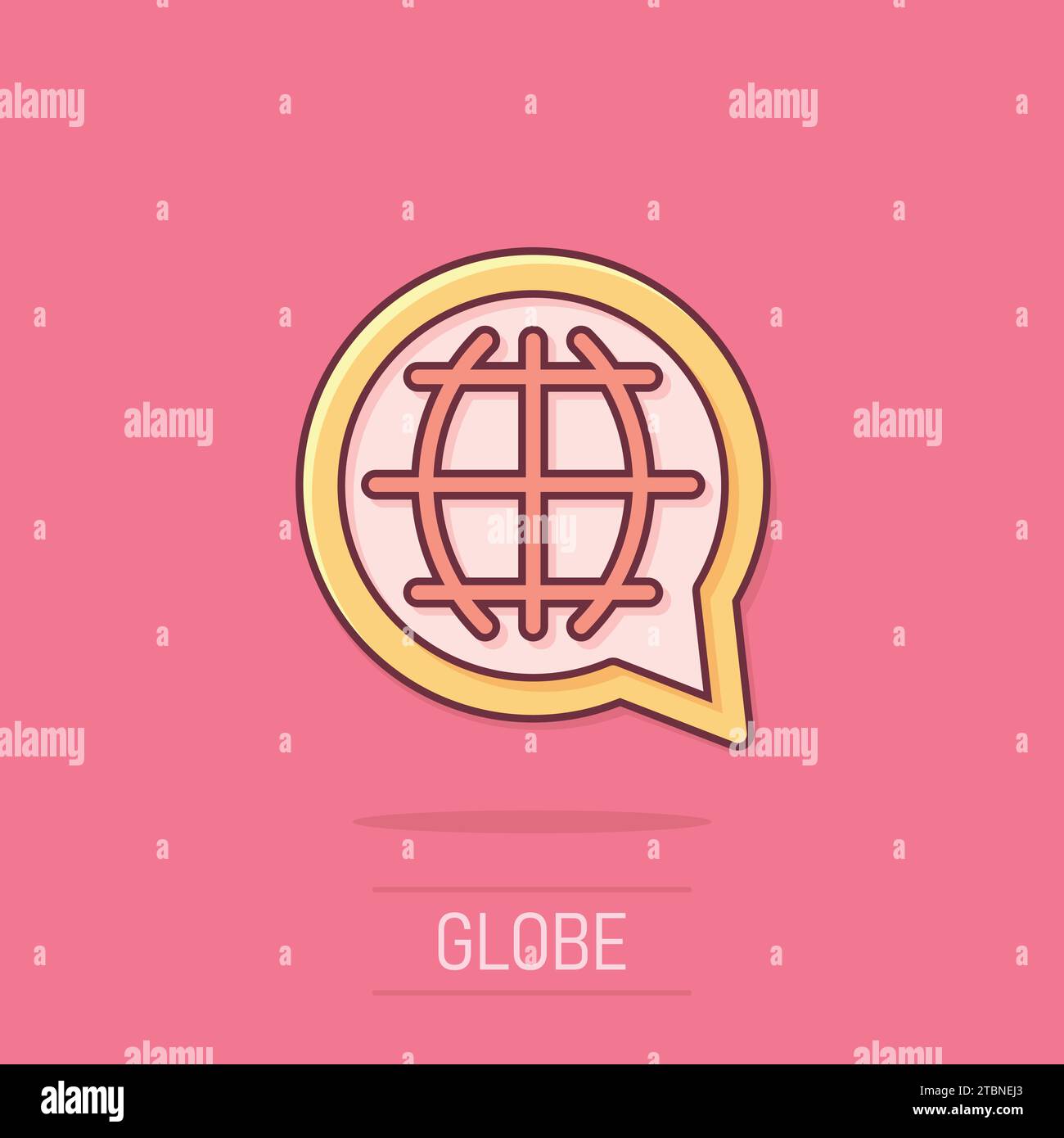 Vector cartoon choose or change language icon in comic style. Globe ...