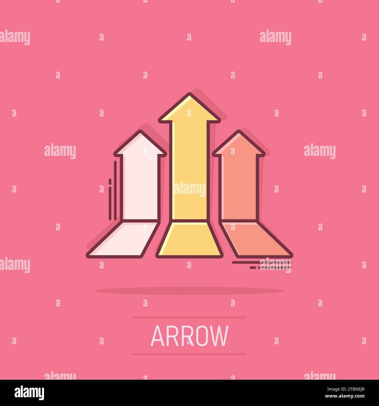 Vector Cartoon Arrow Up Icon In Comic Style Forward Arrow Sign