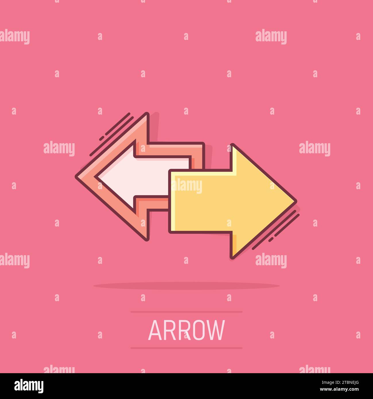 Vector cartoon arrow left and right icon in comic style. Forward arrow ...