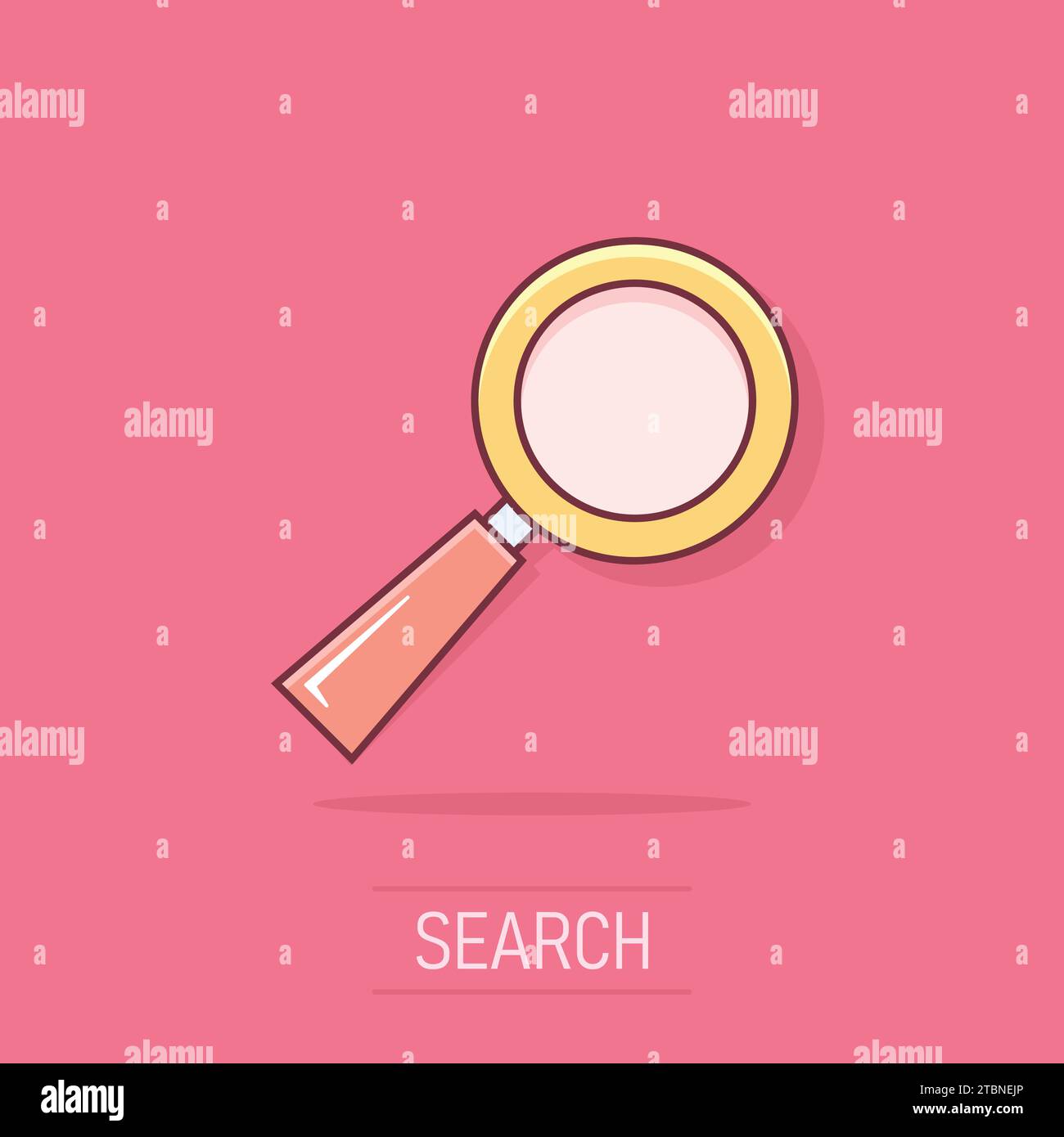 Vector cartoon loupe icon in comic style. Magnifier sign illustration ...