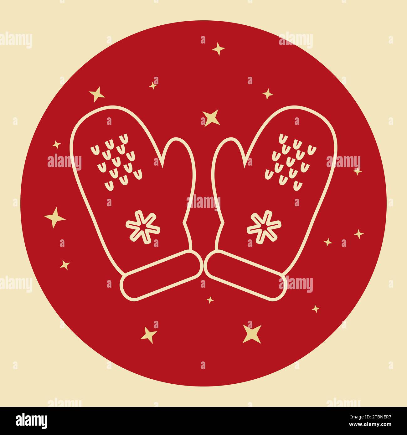 Mittens icon in thin line style. Traditional winter clothes symbol in ...