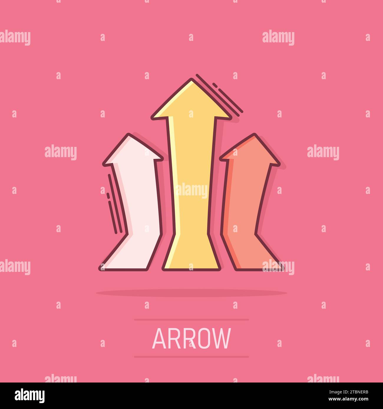 Vector cartoon arrow up icon in comic style. Forward arrow sign ...
