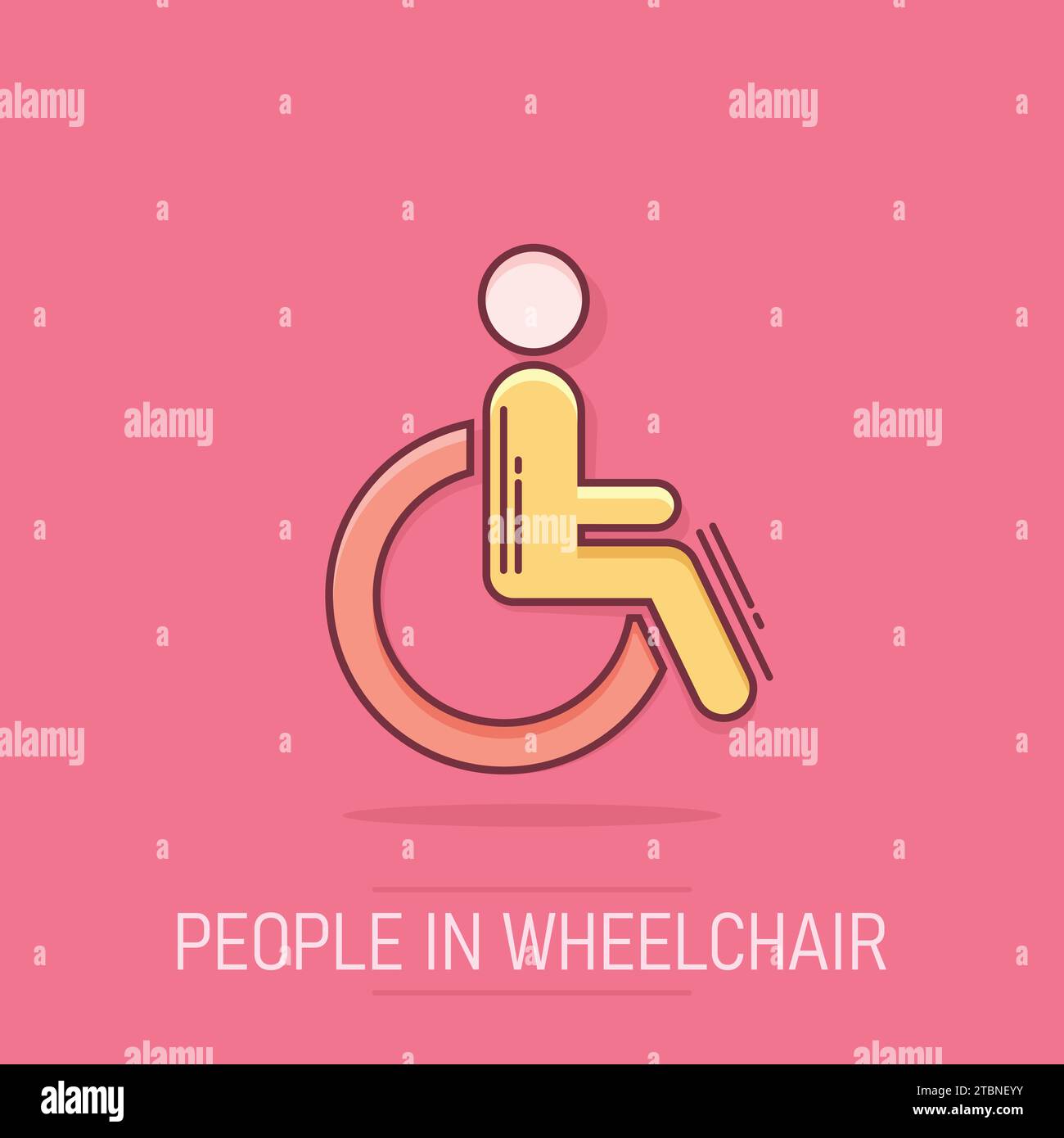 Vector cartoon man in wheelchair icon in comic style. Handicapped ...