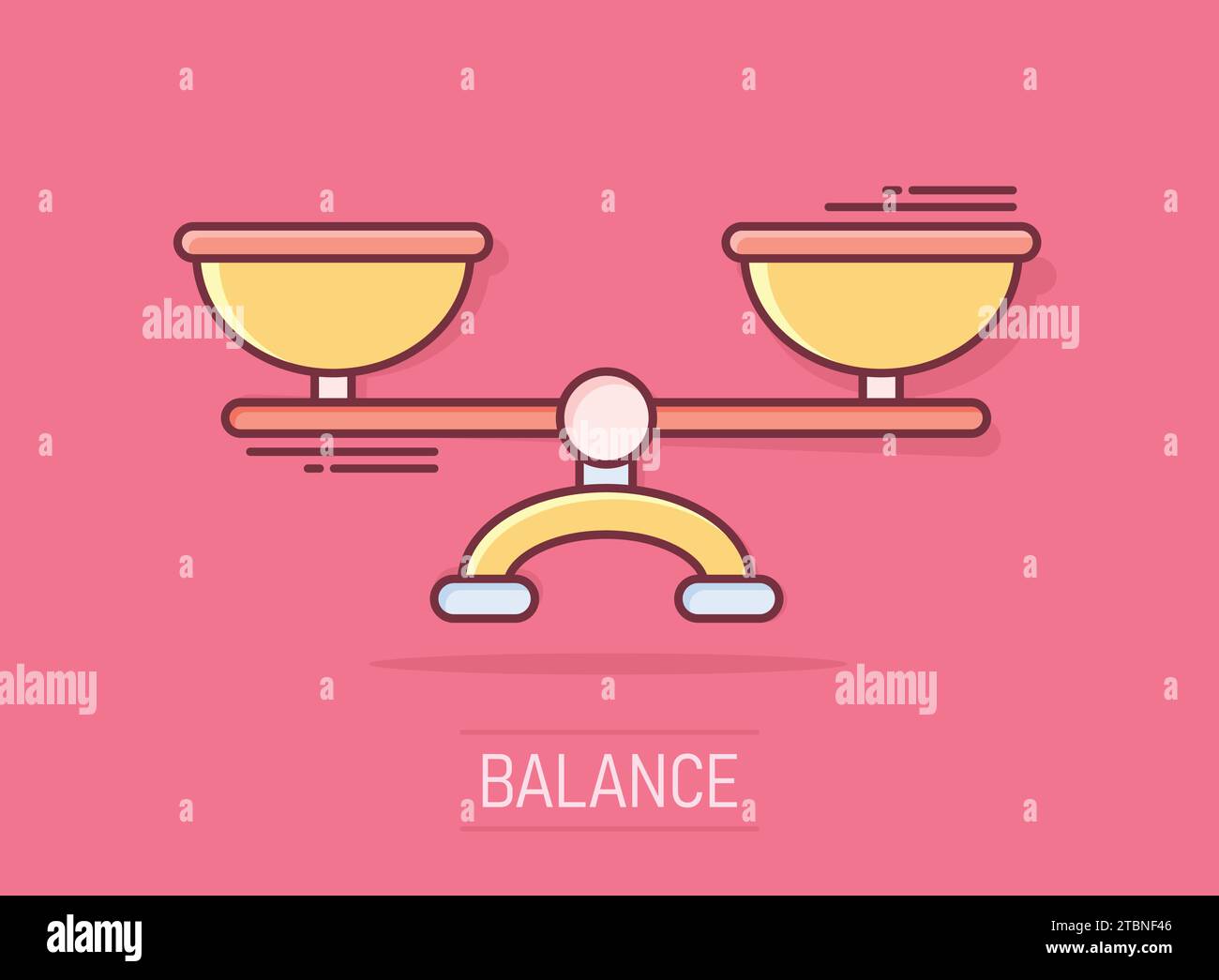Vector cartoon scale weigher icon in comic style. Weigher sign ...